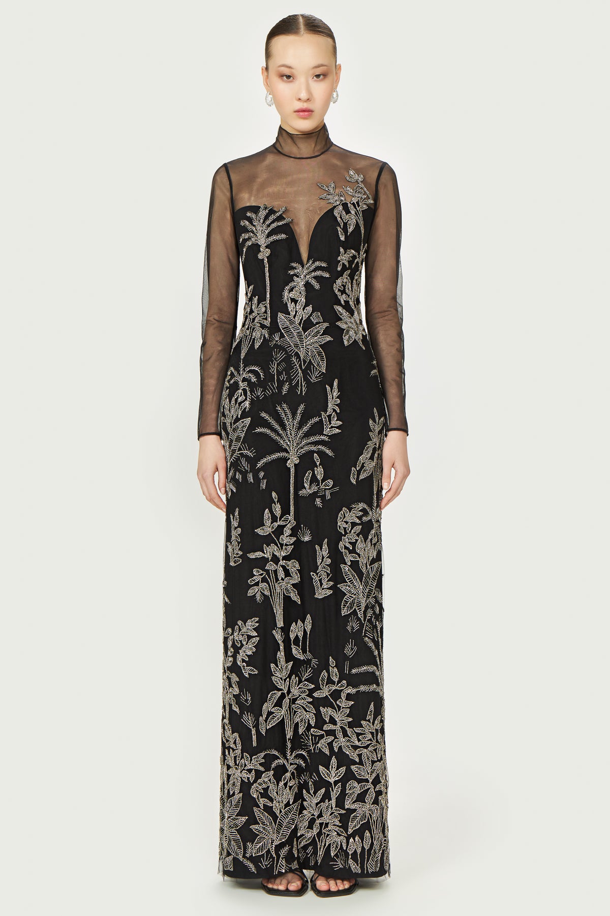 Marcella Tulle Gown - Elegant High-Neck Design